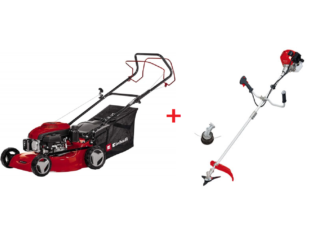 Einhell Set GC-PM 46/4 S + GC-BC 52 I AS Samohodna motorna kosačica, 2.7KS + Benzinska kosa ...